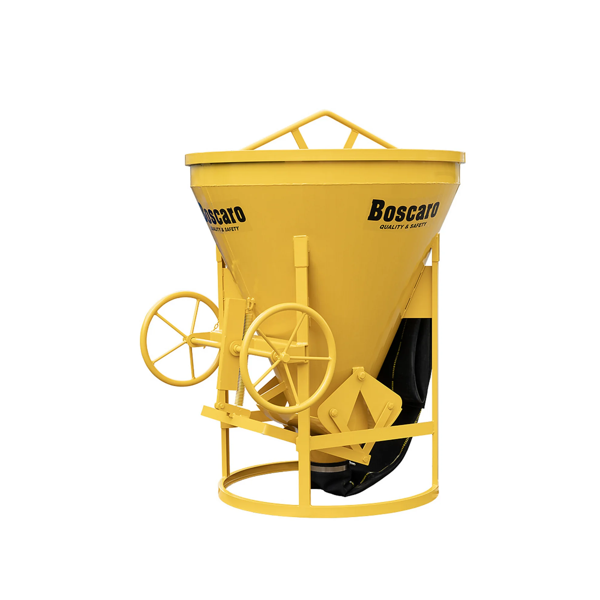 Conical concrete bucket with rubber hose and geared opening - Boscaro ...