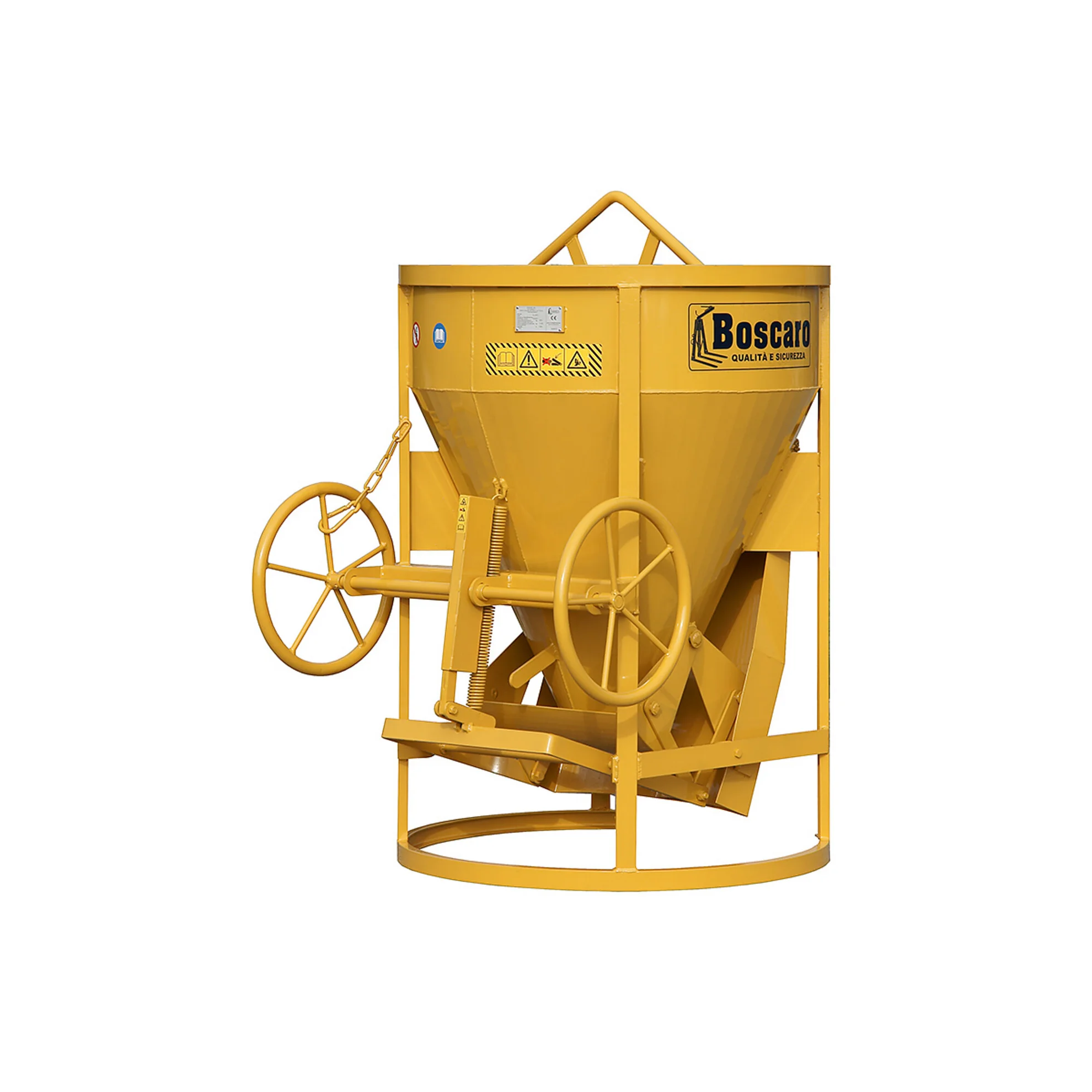 Conical concrete bucket with bottom discharge and geared opening ...