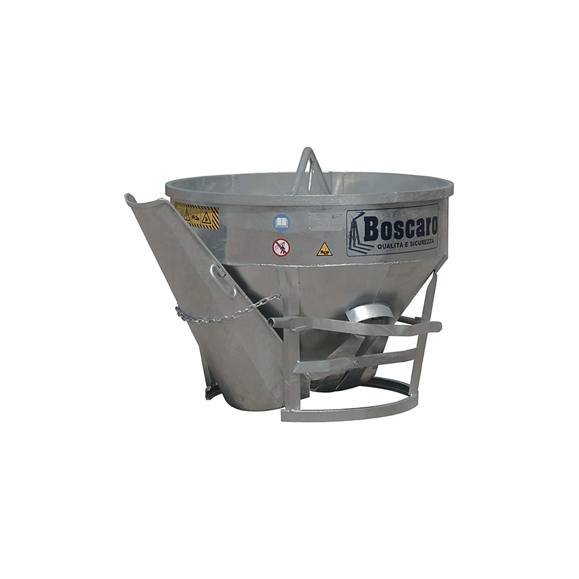 Galvanized conical concrete bucket with bottom and side discharge ...